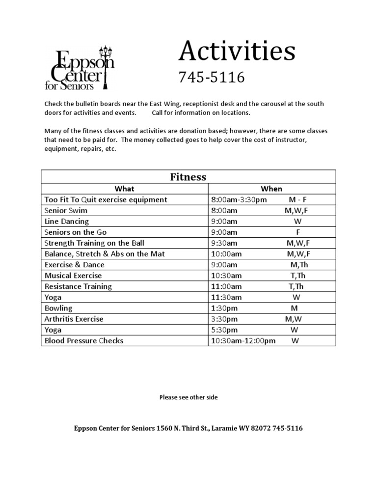 Activities List | PDF