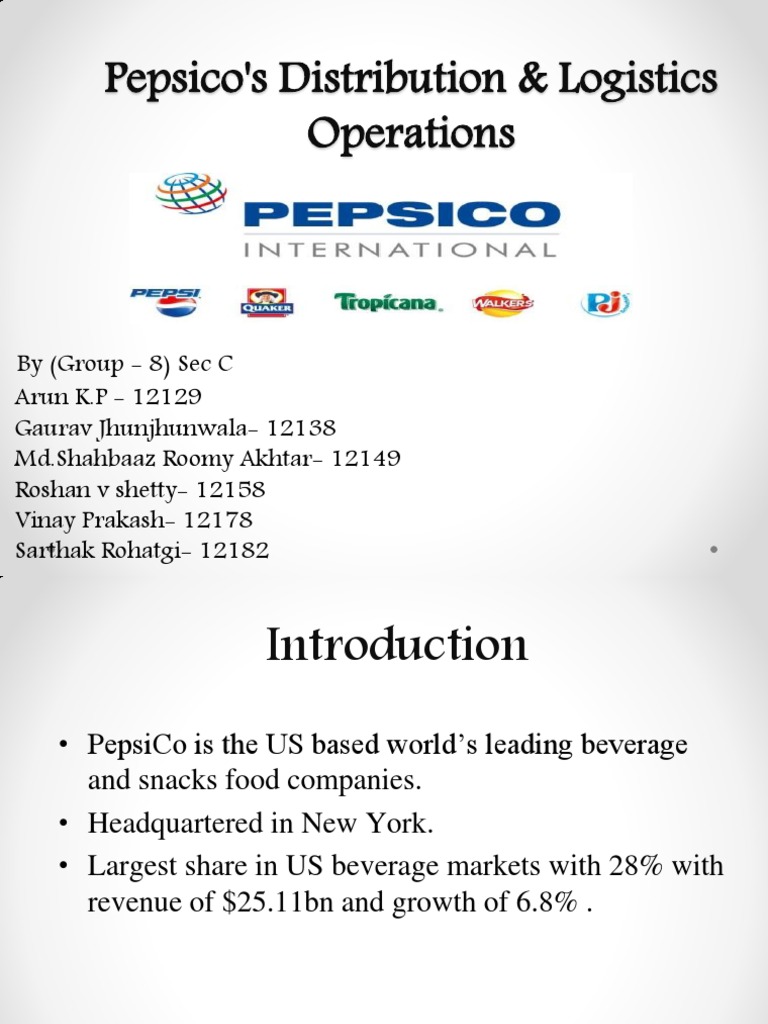 PepsiCo Distribution & Logistics Overview | PDF | Pepsi Co | Retail