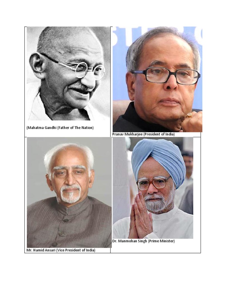 Mahatma Gandhi & OTher Famous Indian Leaders Photos | PDF