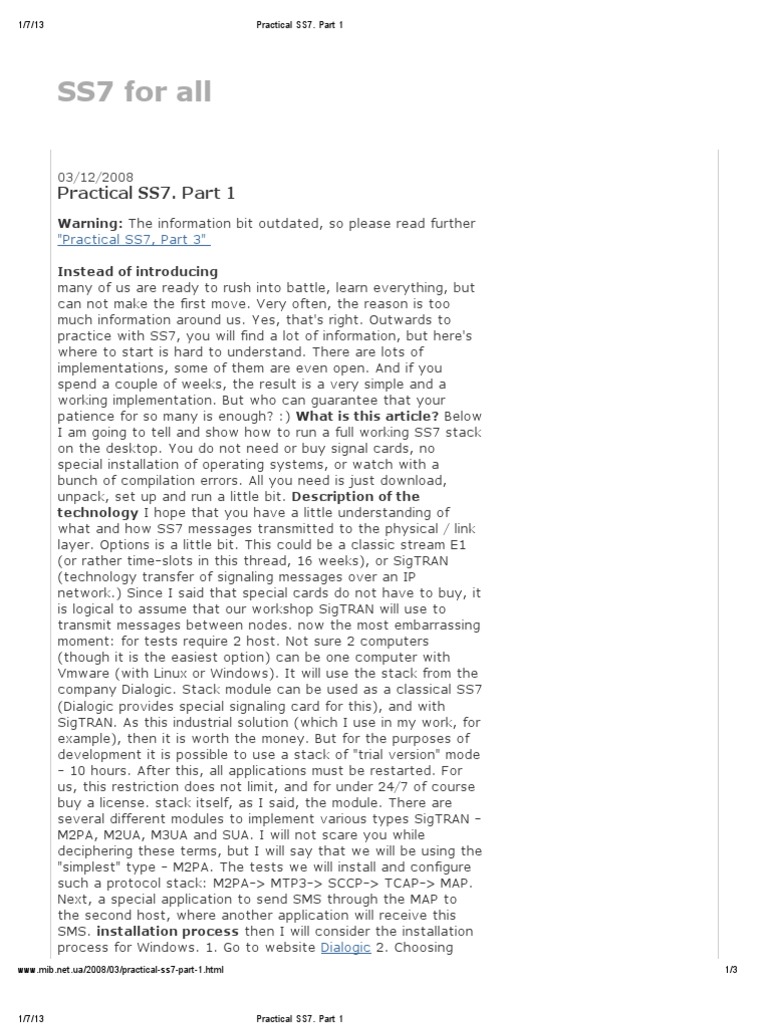 Practical SS7 1 | PDF | Command Line Interface | Short Message Service