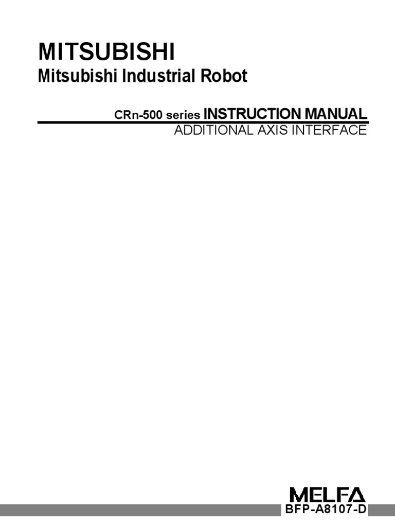 Adittional Axis Robot Mitsubishi | PDF | Servomechanism | Electrical Connector