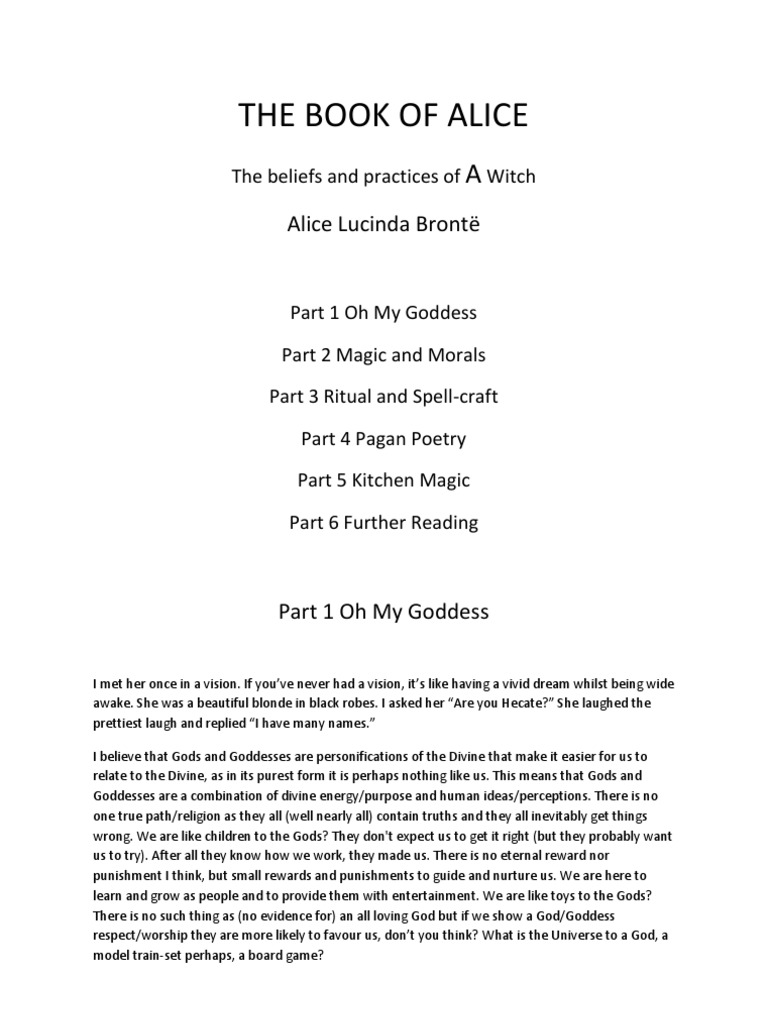 The Book of Alice | PDF | Magic (Paranormal) | Witchcraft