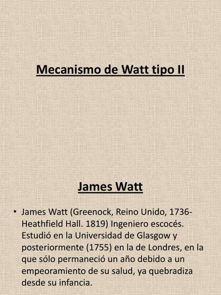 Mecanismo de Watt Tipo II: Detalles y Dimensiones | PDF