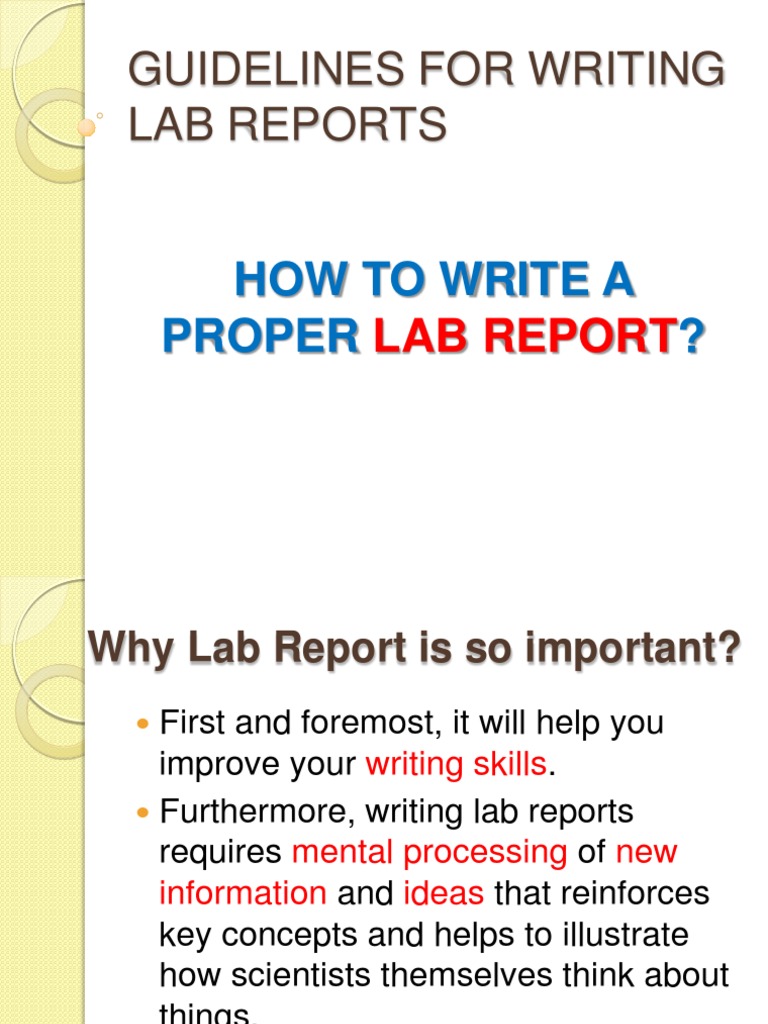 Guidelines For Writing Lab Reports | PDF | Laboratories | Information