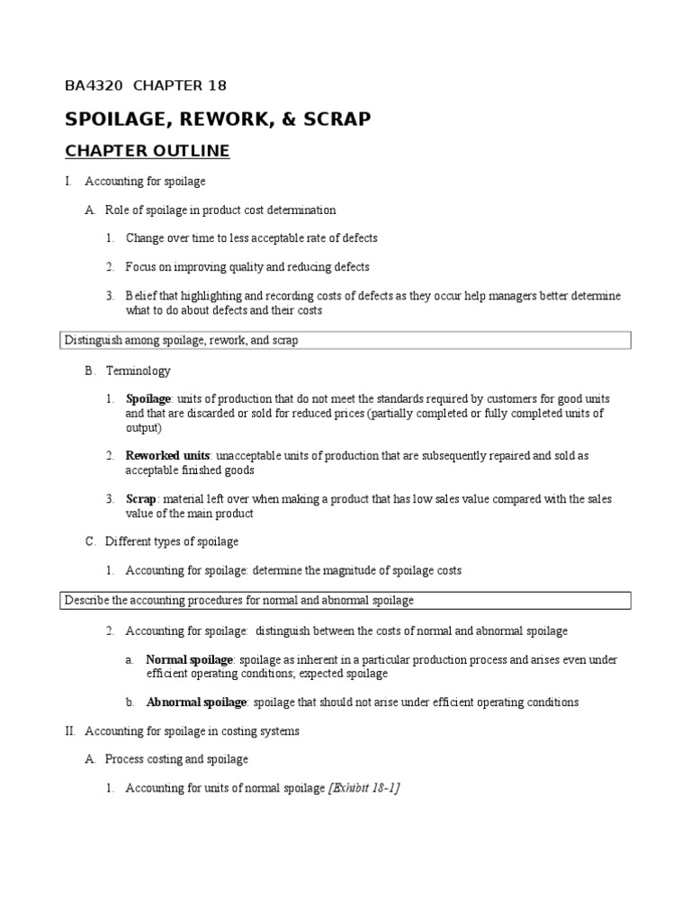 Accounting for Spoilage & Scrap | PDF | Inventory | Decomposition
