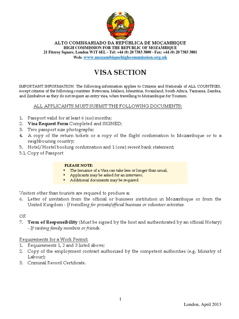 Visa Application Form April 2013 MHC | PDF | Travel Visa | Passport