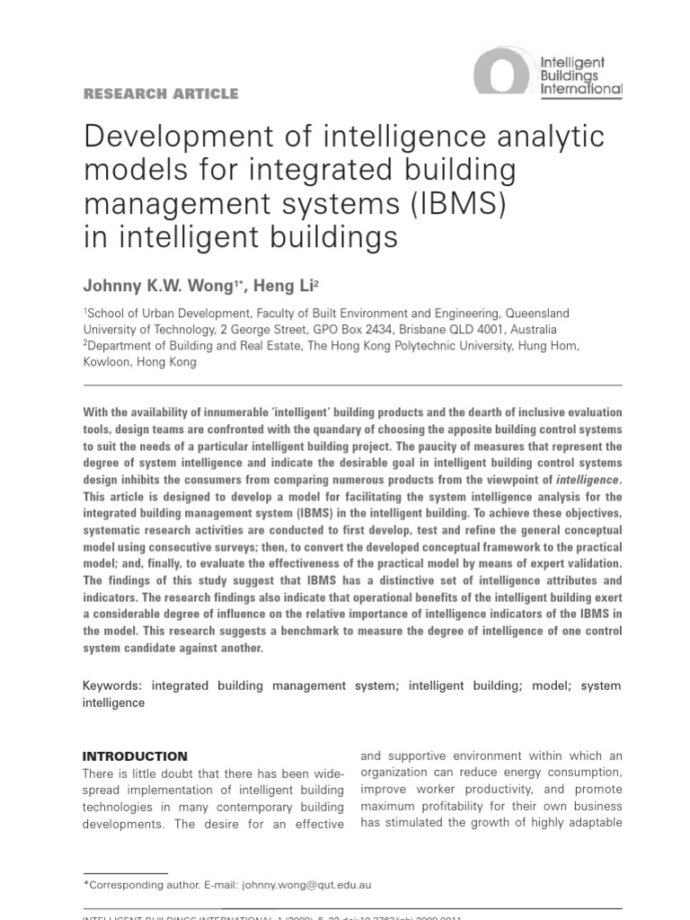 Integrated Building Management Systems | PDF | Conceptual Model | System