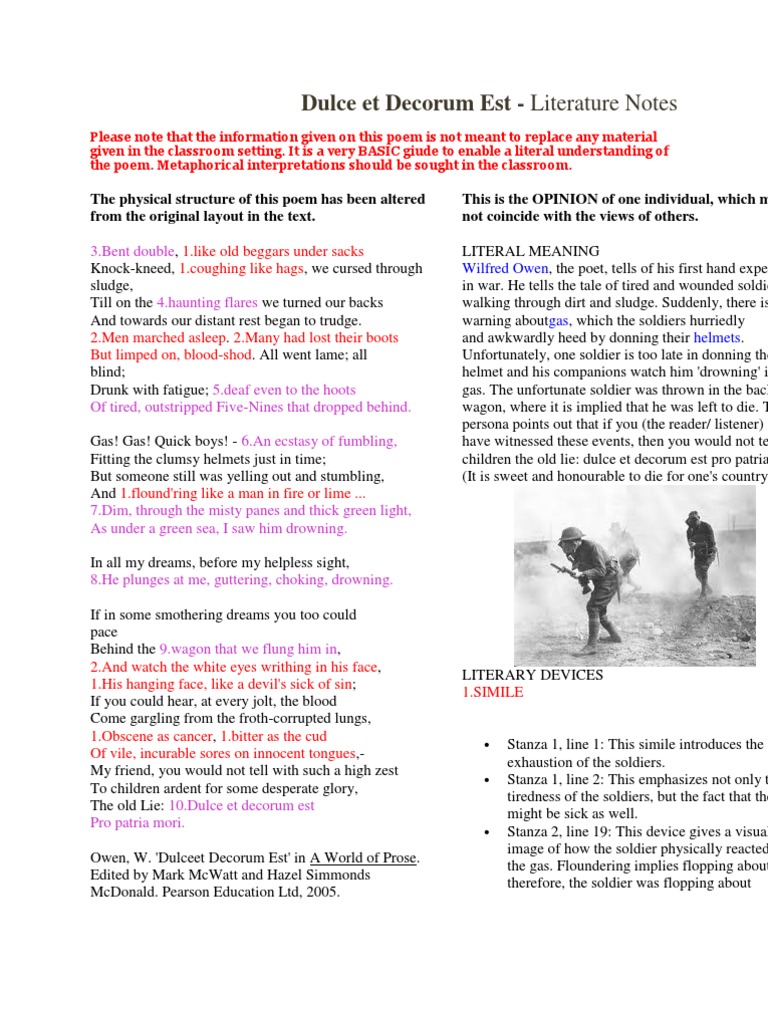Dulce Et Decorum Est | Download Free PDF | Unrest | Poetry
