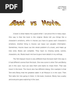 Comparing Holes: Book vs. Movie | PDF