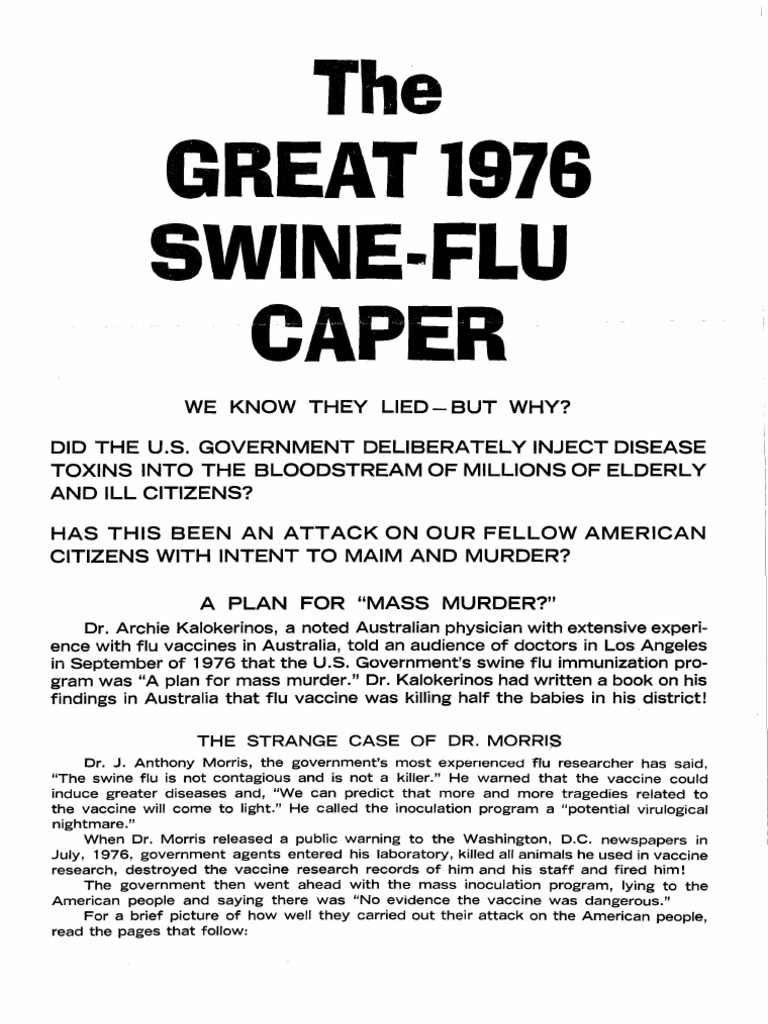 Sheldon Emry The Great 1976 Swine-Flu Caper | PDF | Swine Influenza ...