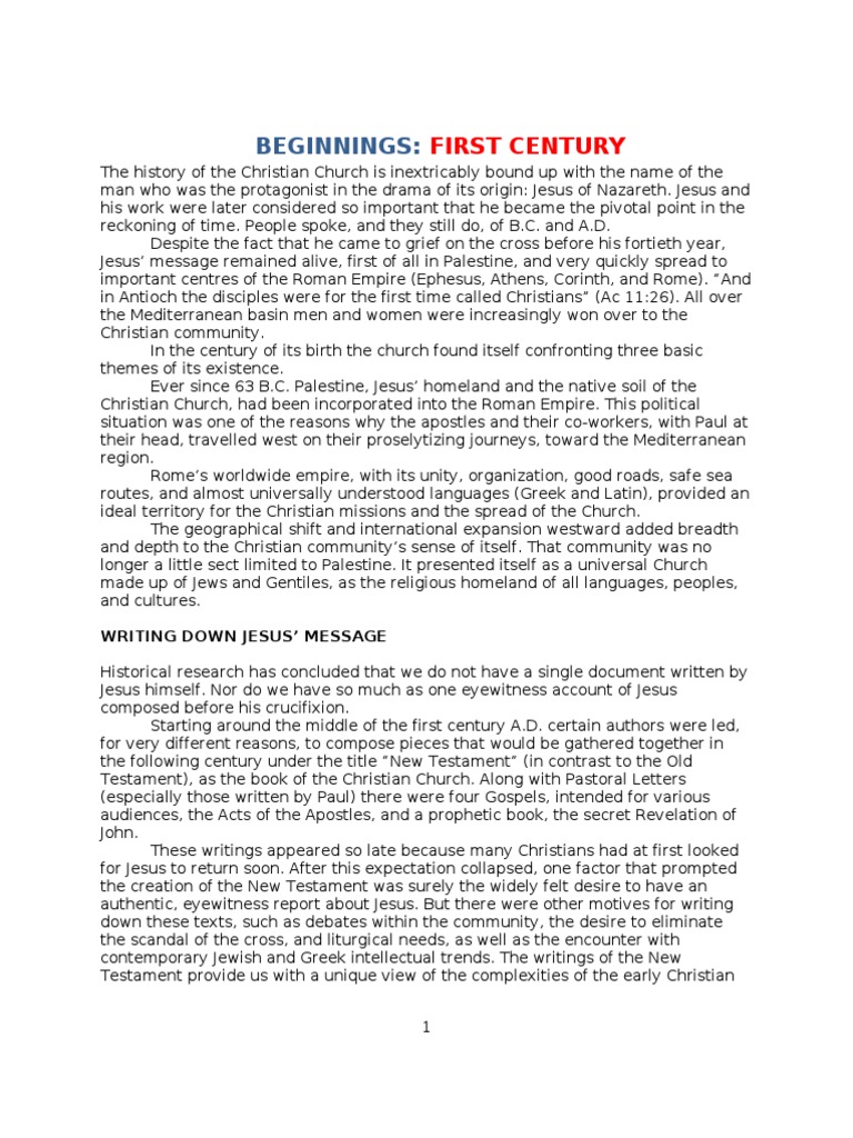 The Church History | PDF | Christianity In The 1st Century | Catholic ...