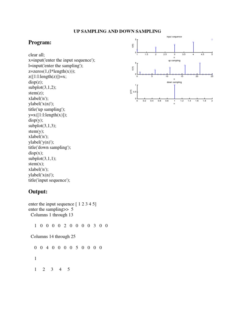 Up and Down Sampling Techniques | PDF