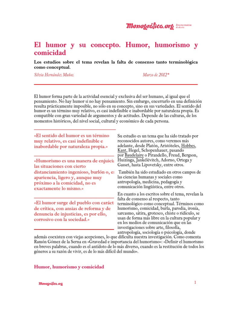 El Humor y Su Concepto | PDF | Humor | La risa