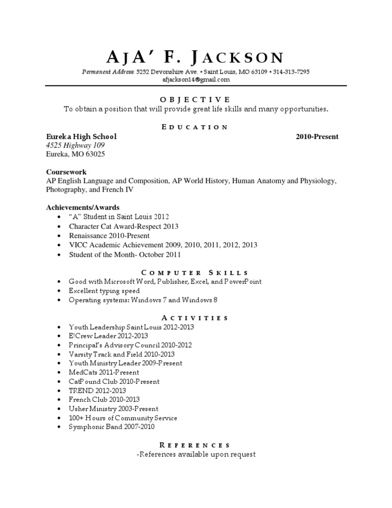 Aja Jackson's Resume Summary | PDF
