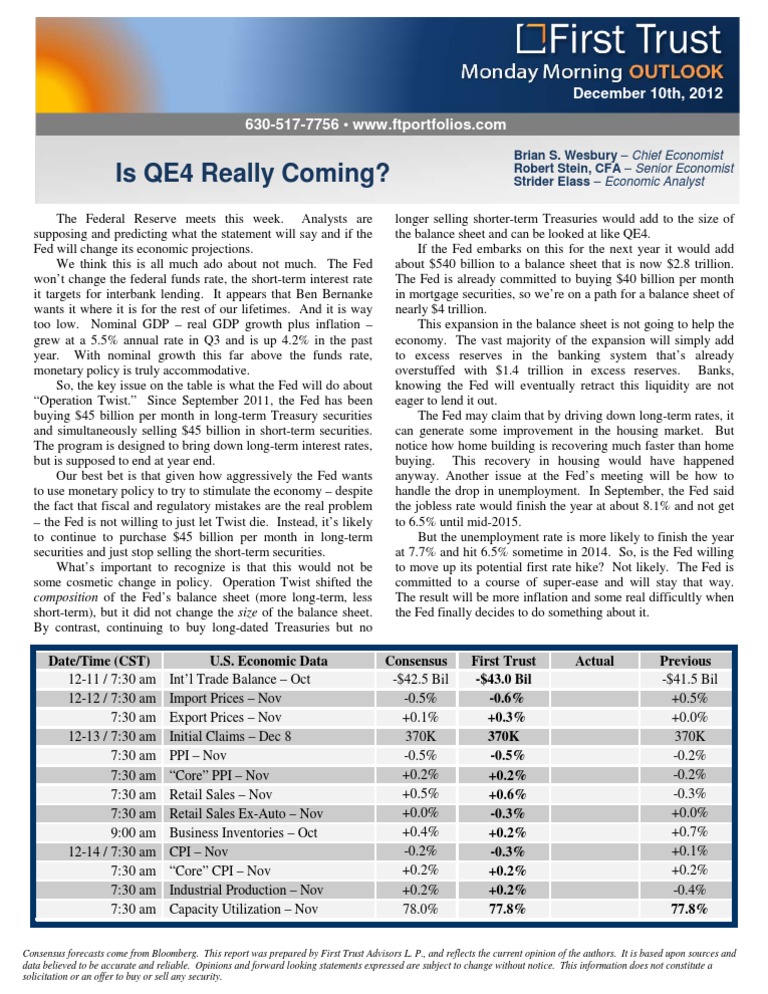 Is Qe4 Really Coming | PDF | Excess Reserves | Federal Reserve System