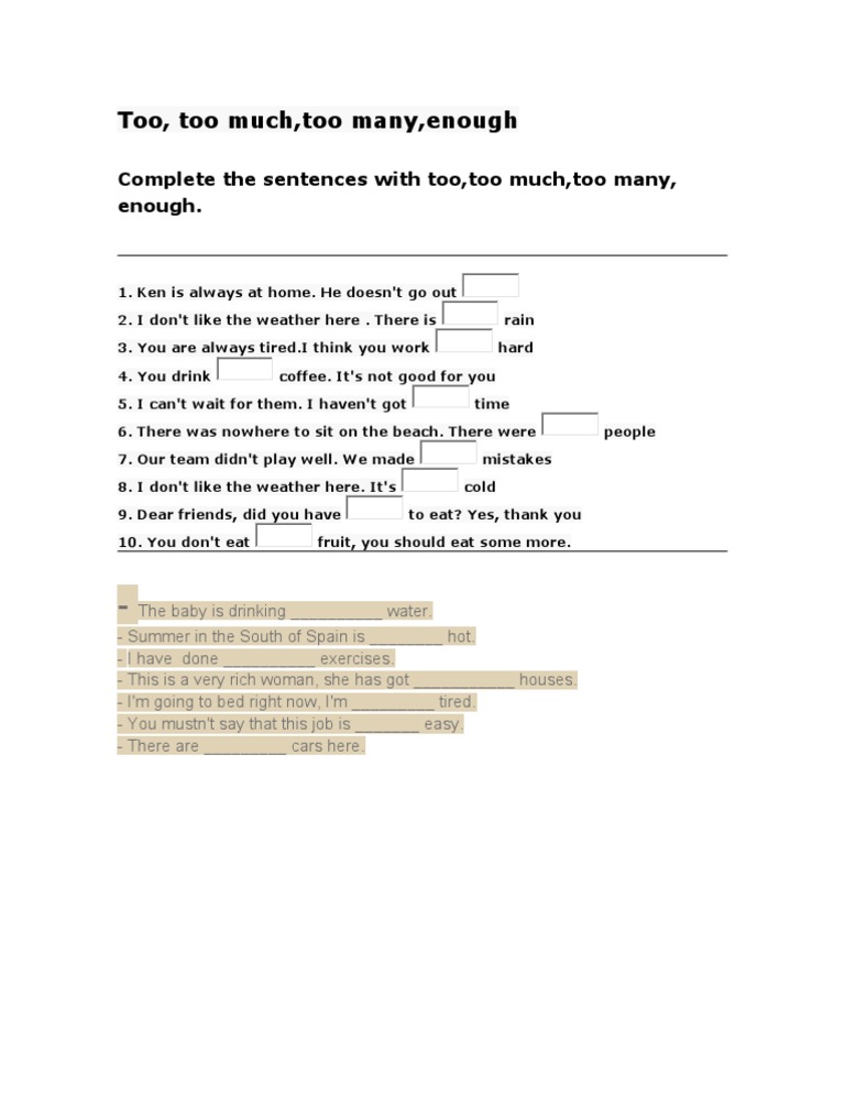 3erd Grade Too Much Too Many Not Enough | PDF