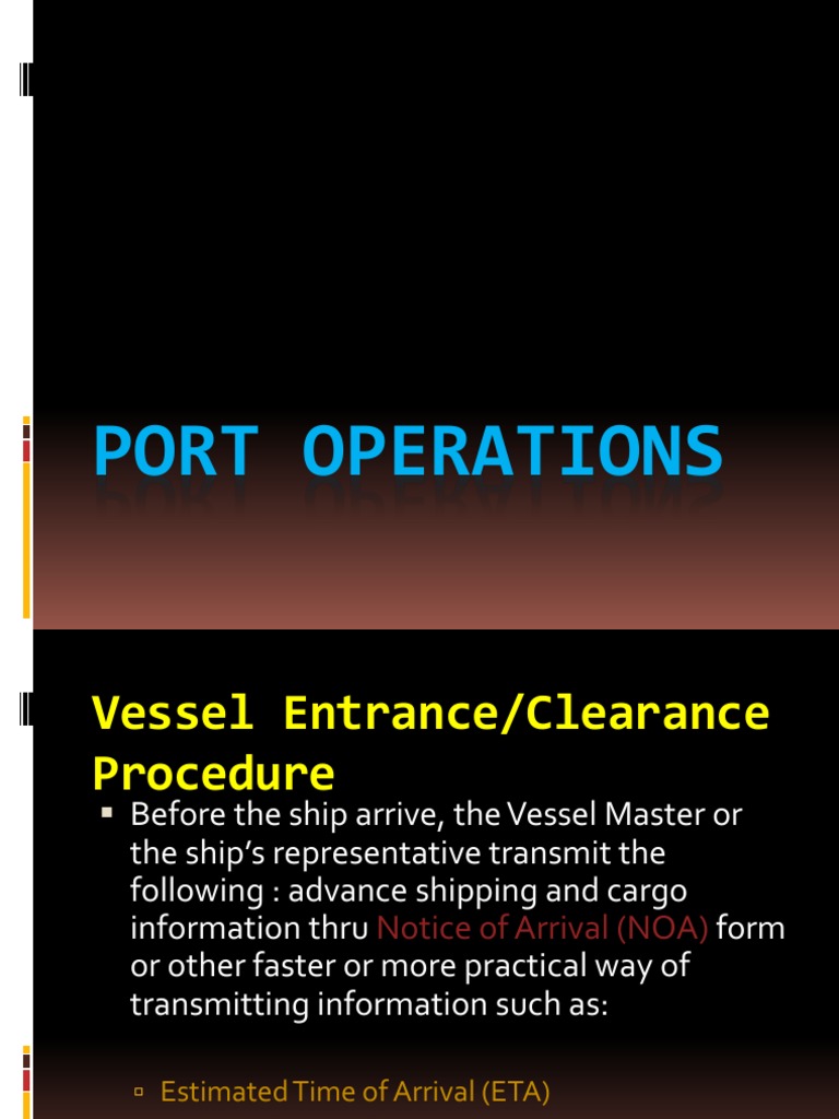 Vessel Entrance and Clearance Procedures | PDF | Business