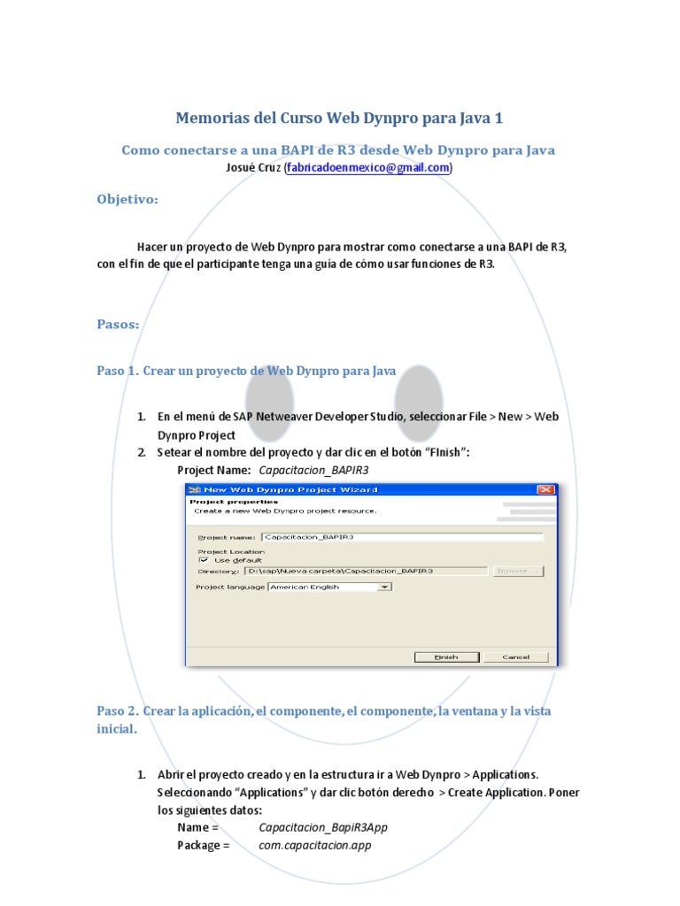Como Conectarse A Una BAPI Desde Web Dynpro para Java | PDF | Point and Click | ciberespacio
