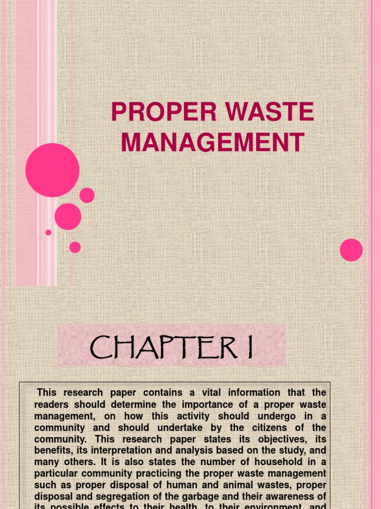 Proper Waste Management in Barangay Tayamaan | PDF | Survey Methodology ...