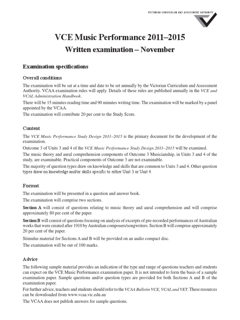 VCE Music Performance | PDF | Chord (Music) | Minor Scale