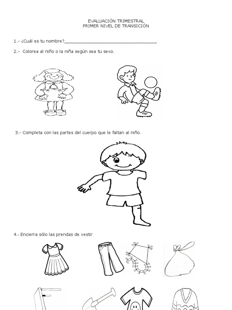 Prueba Pre Kinder | PDF | Ocio | Deportes