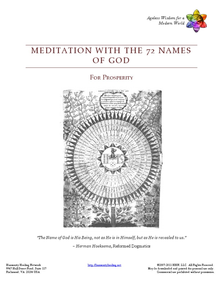 Meditation With the 72 Names of God Prosperity | Angel | Kabbalah ...