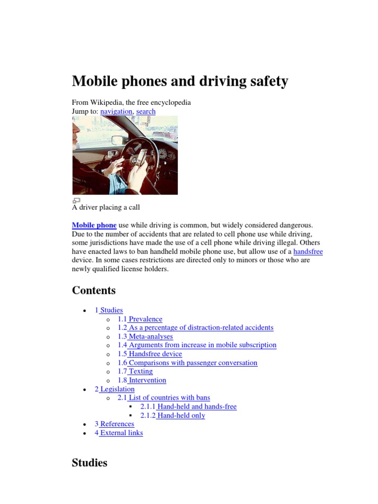 Mobile Phones and Driving Safety | PDF | Traffic Collision | Text Messaging