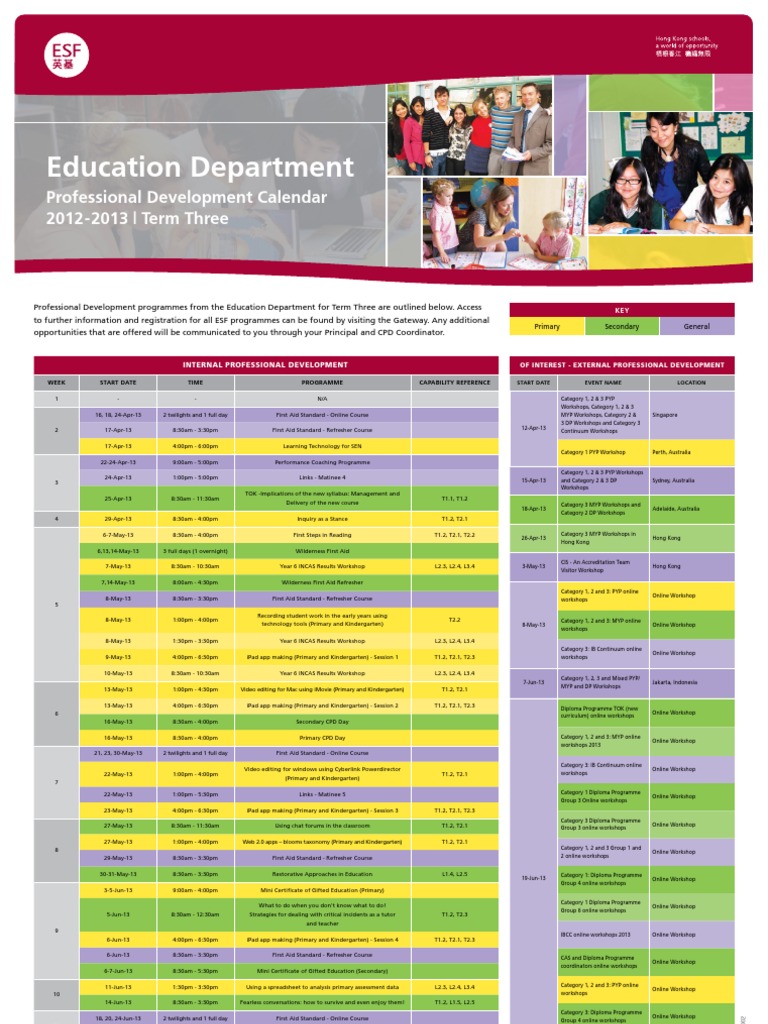 Term 3 Professional Development Schedule | PDF | Educational Technology ...
