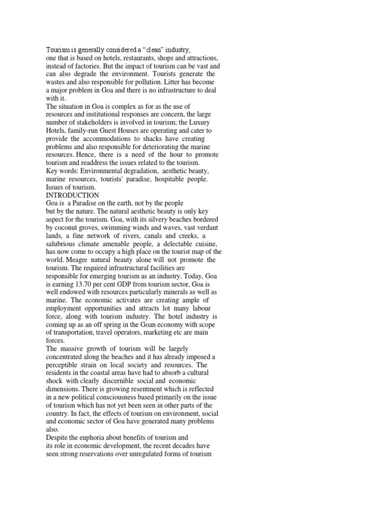 Goa | PDF | Tourism | Air Pollution