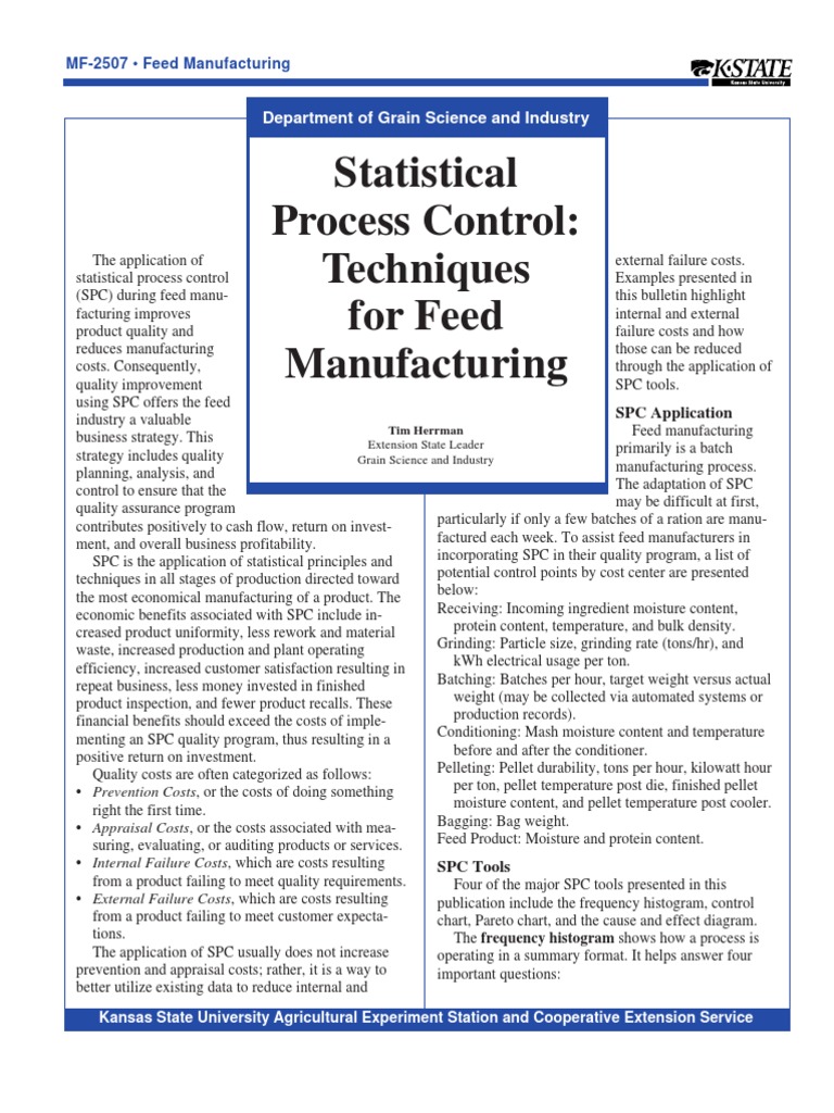 Statistical Process Control: Techniques For Feed Manufacturing ...