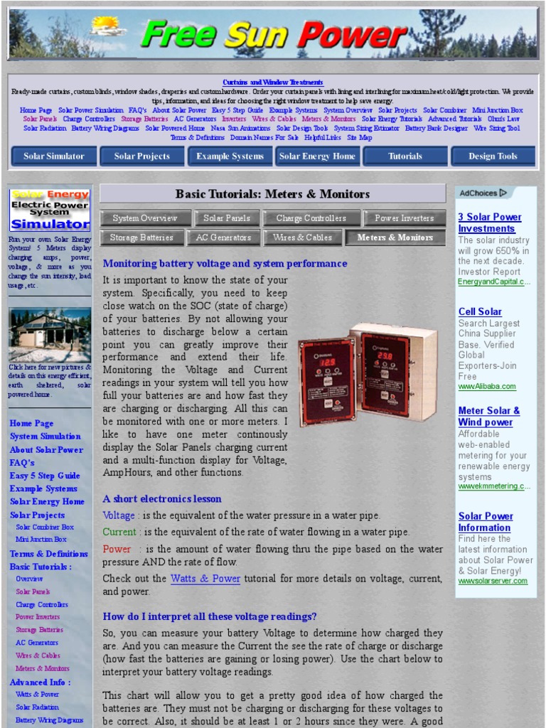 Basic Tutorials - Meters & Monitors For Solar Energy Systems | PDF ...