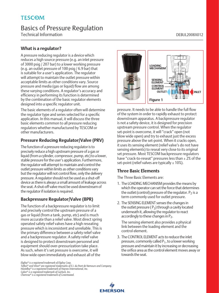 Basics of Pressure Regulation | PDF | Valve | Pressure