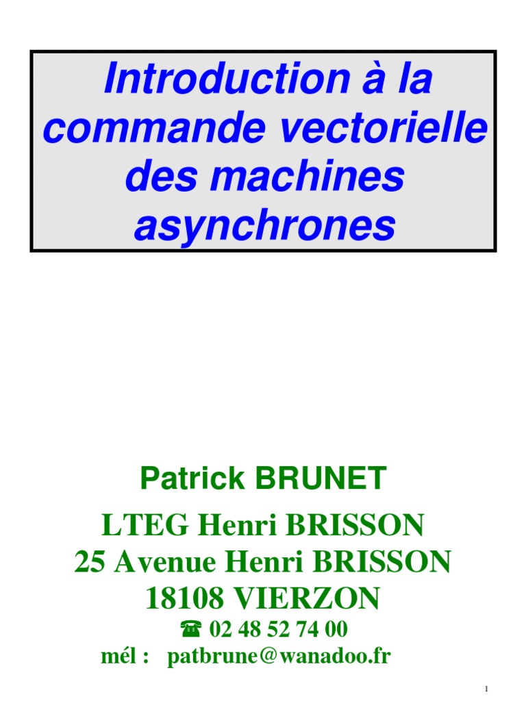 Commande Variation de Vitesse Machine Asynchrone | PDF