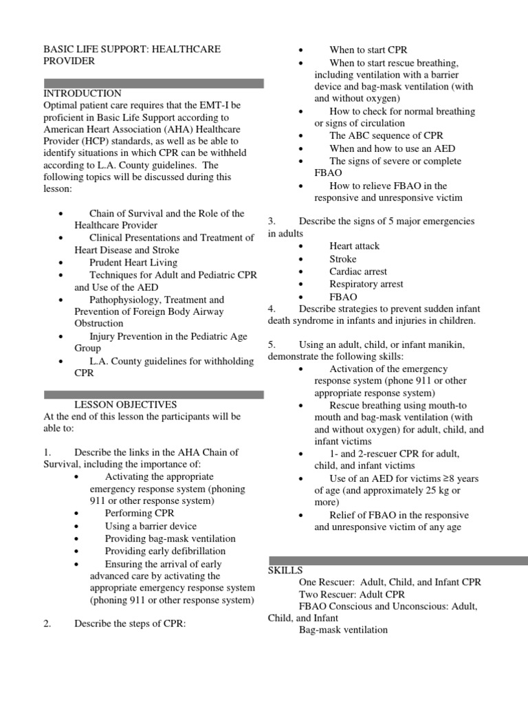 Basic Life Support | PDF | Cardiopulmonary Resuscitation | Cardiac Arrest
