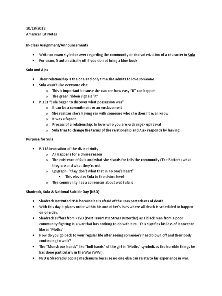 American Lit Notes 10-18-2012 | PDF