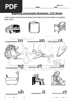 100 CVC Words List-Worksheet by Literacy Learn | PDF