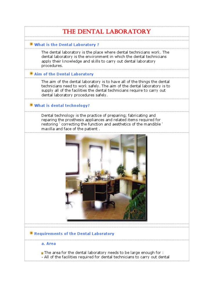 The Dental Laboratory | PDF | Dentures | Plaster