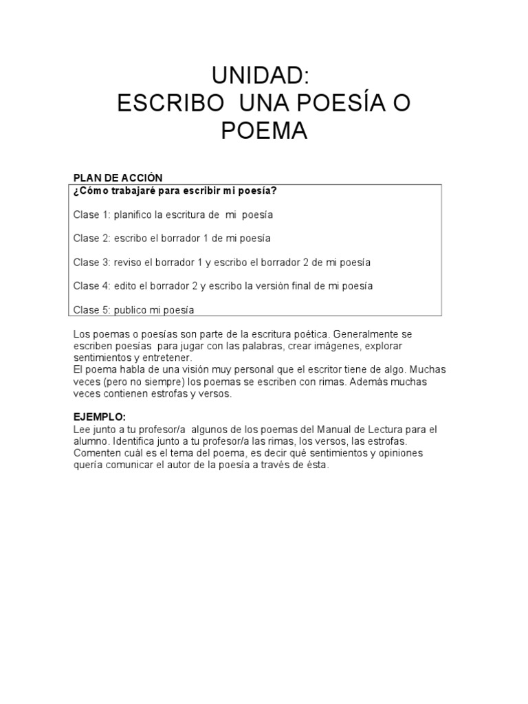 Escribo mi poesía: guía paso a paso | PDF