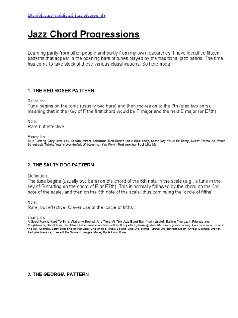 재즈 코드 패턴