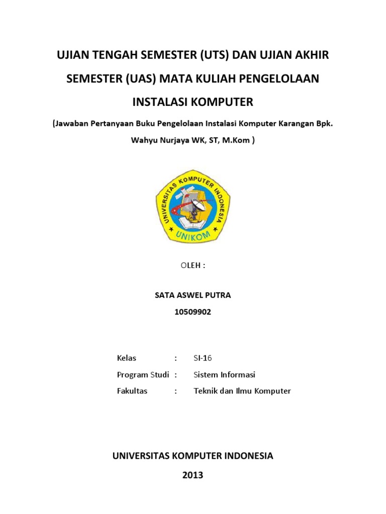UTS Dan UAS Pengelolaan Instalasi Komputer | PDF