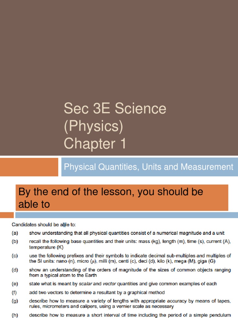 Physics: Units and Measurements | PDF | Quantity | Euclidean Vector