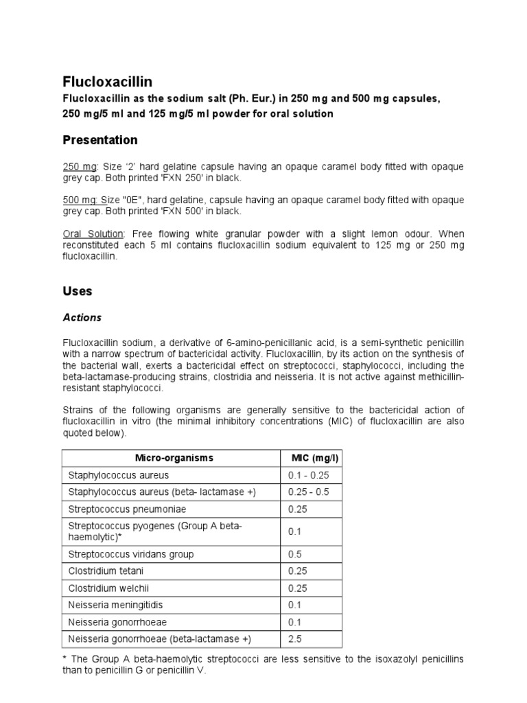 FlucloxacillinAFTcapssoln | Penicillin | Antibiotics