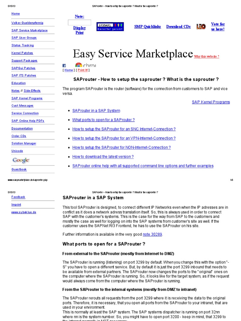 SAProuter - How To Setup The Saprouter - What Is The Saprouter | PDF | Port (Computer Networking ...