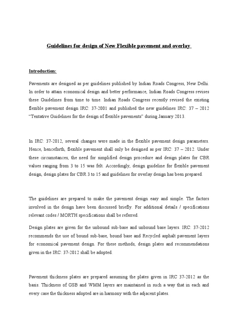 Guidelines For New Flexible Pavement Design | PDF | Road Surface | Road