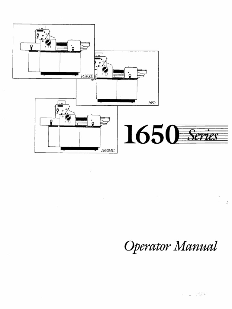Multilith 1650 Operators Manual | PDF