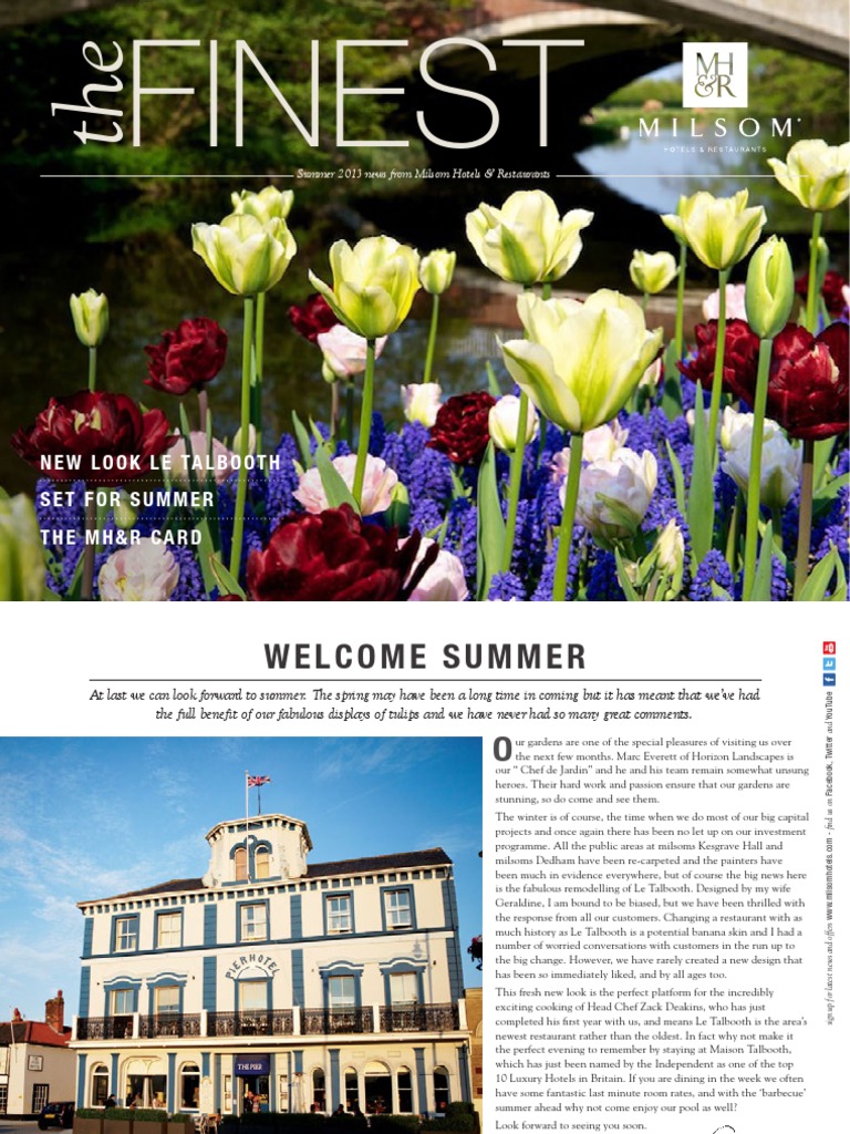 Milsom Hotels' Summer Highlights | PDF | Restaurants | Facebook