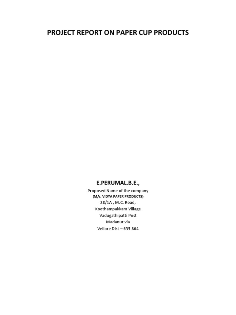 Paper Cup Project | PDF | Paper | Economic Growth