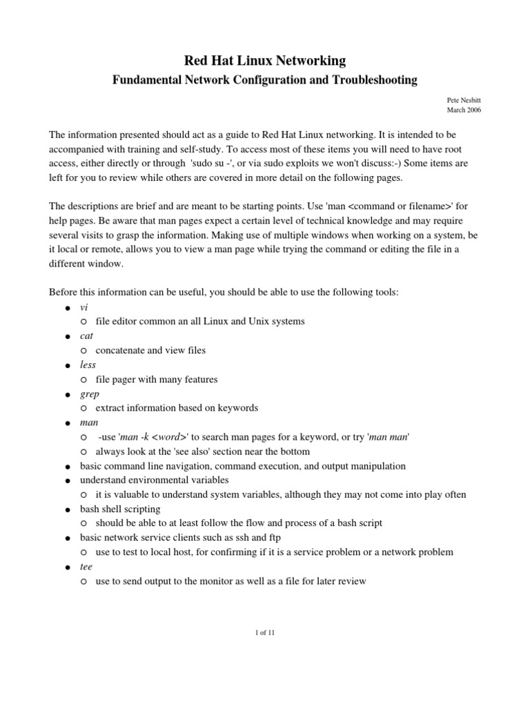 Red Hat Linux Networking: Fundamental Network Configuration and ...