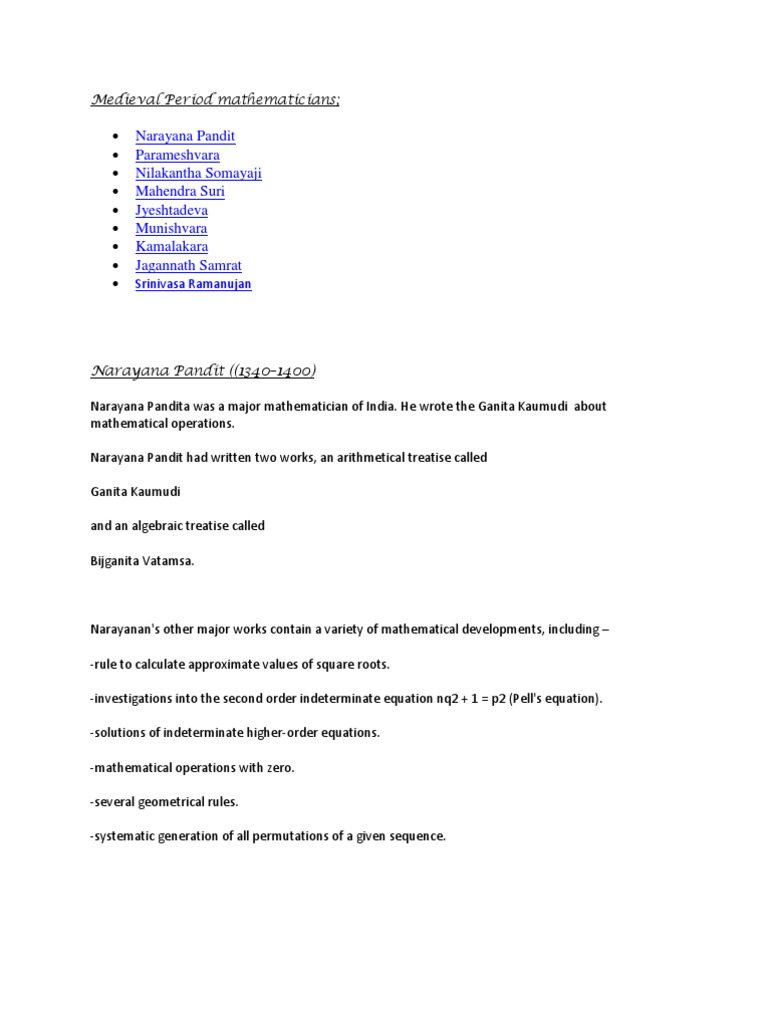 Medieval Period Mathematicians | PDF | Trigonometric Functions | Sine