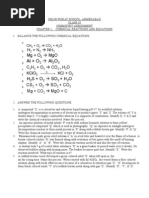 CBSE Class 10 Chemistry Worksheet - Chemical Reactions and Equations ...